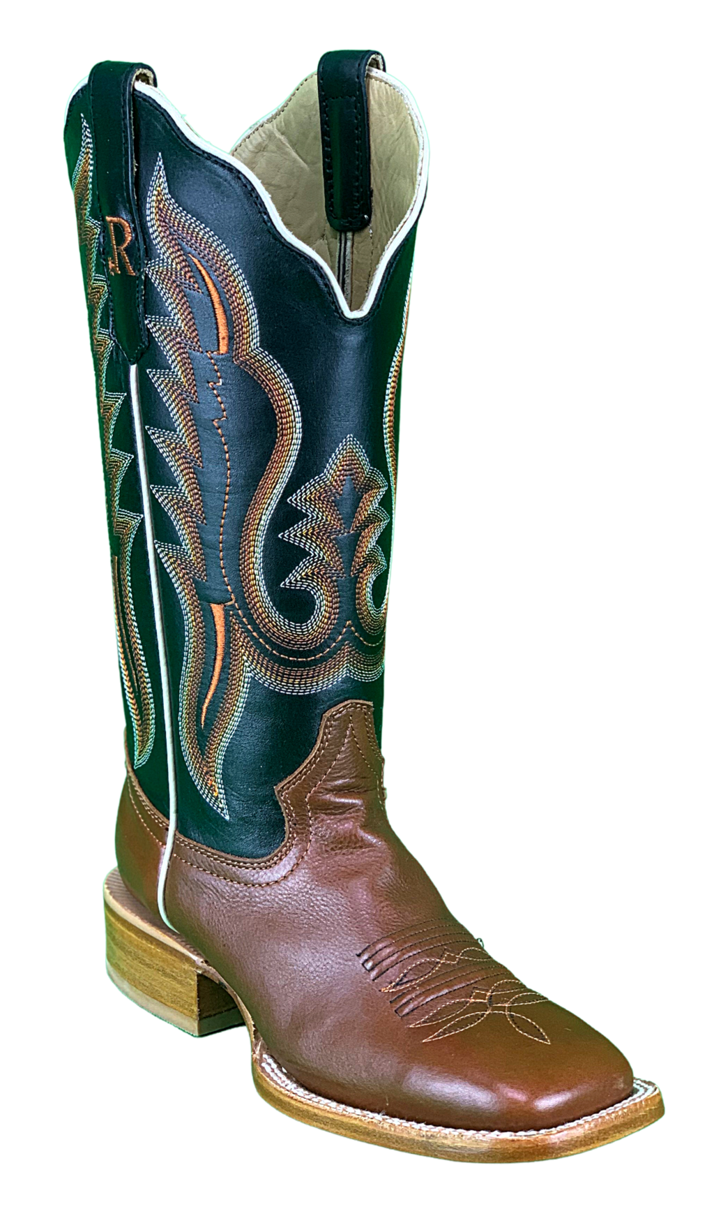 R. Watson Ladies' Cognac Sinatra Cowhide Square Toe Boots