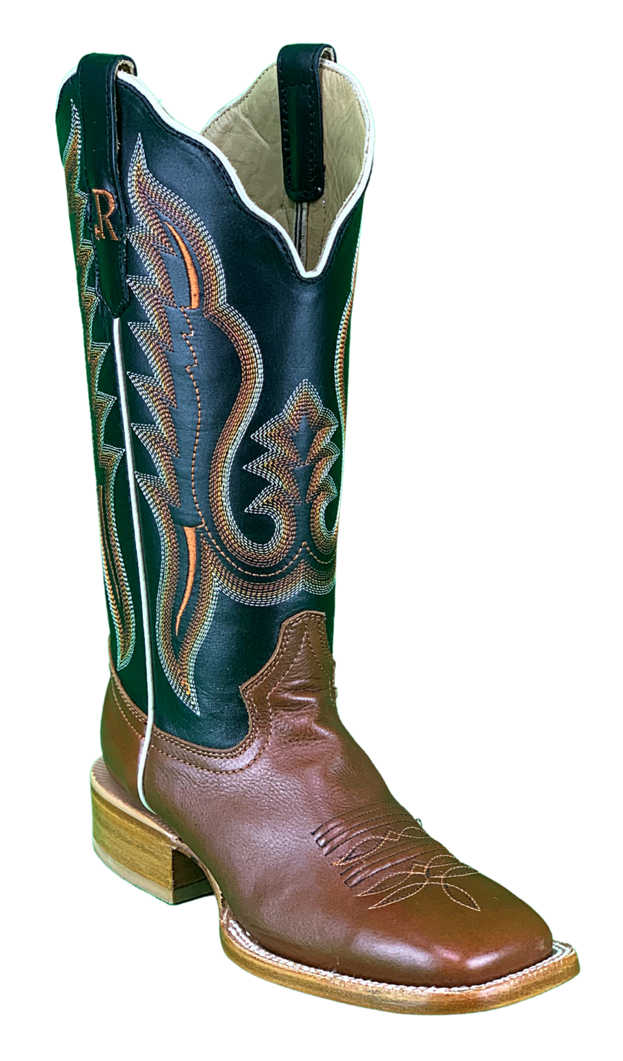 R. Watson Ladies' Cognac Sinatra Cowhide Square Toe Boots