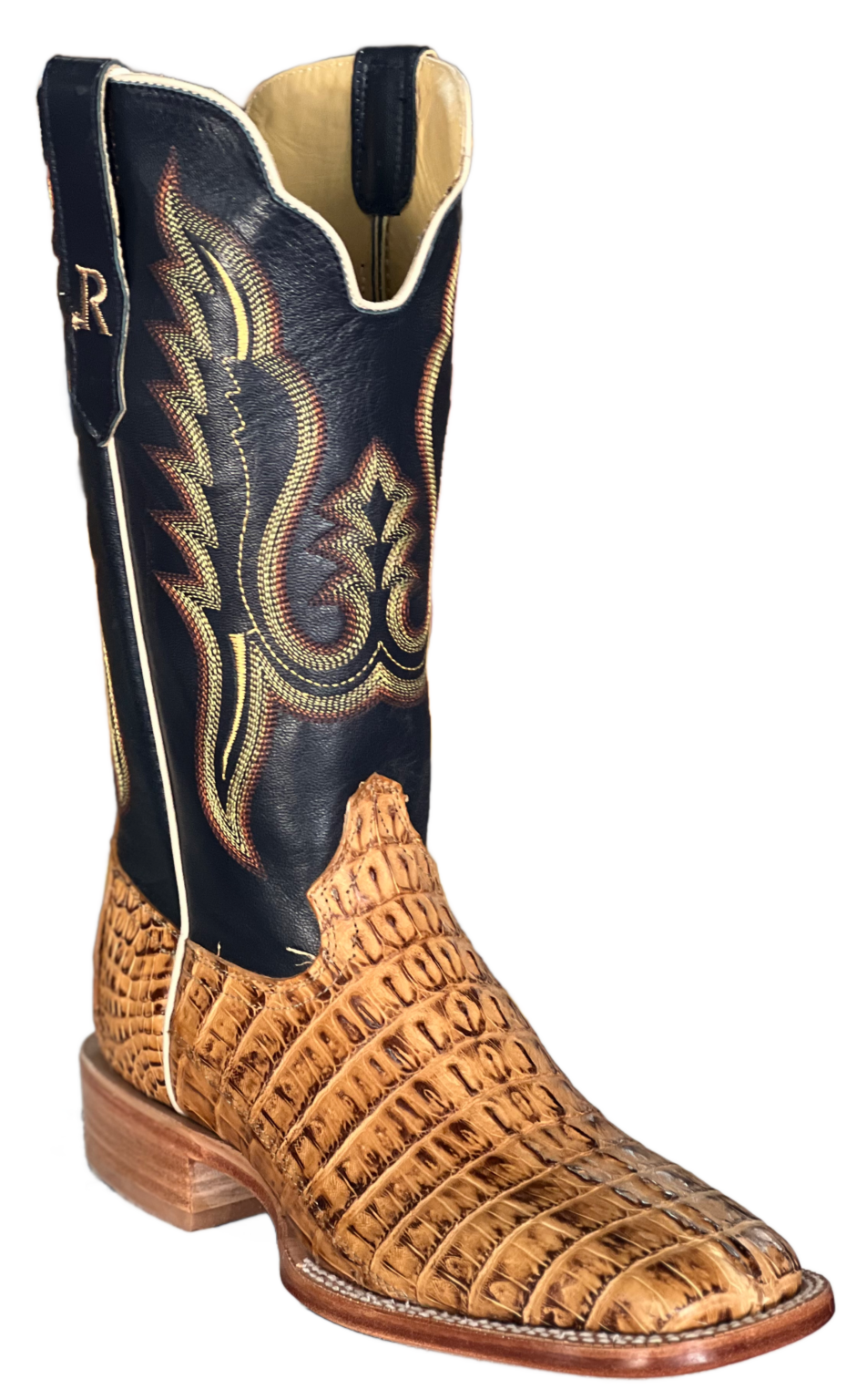 R. Watson Saddle Hornback Caiman Tail Boots