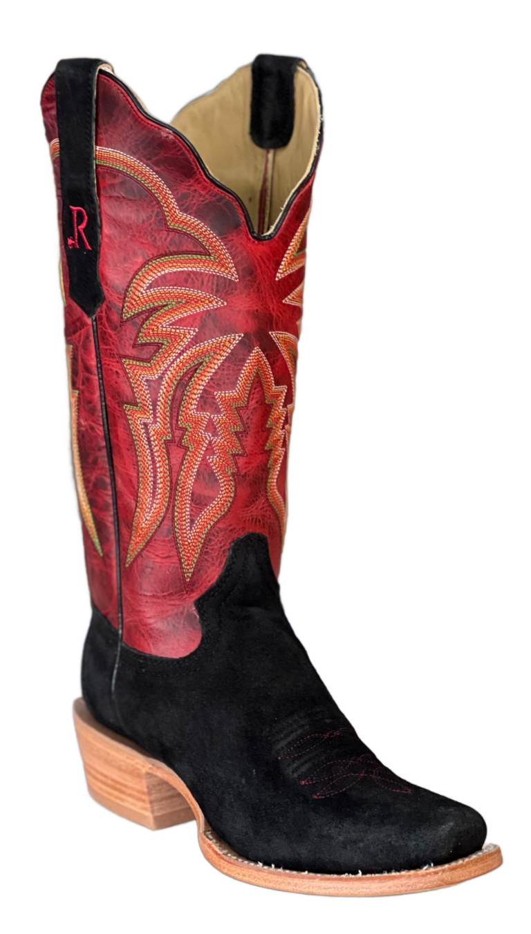 R. Watson Ladies' Black Boar Hide Cutter Toe Boots