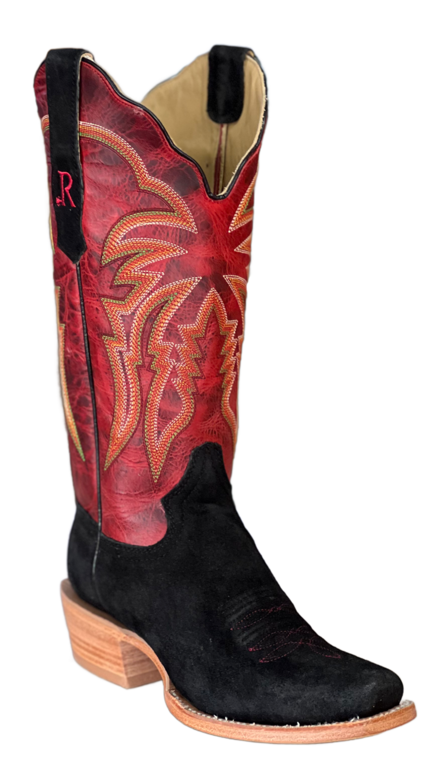 R. Watson Ladies' Black Boar Hide Cutter Toe Boots