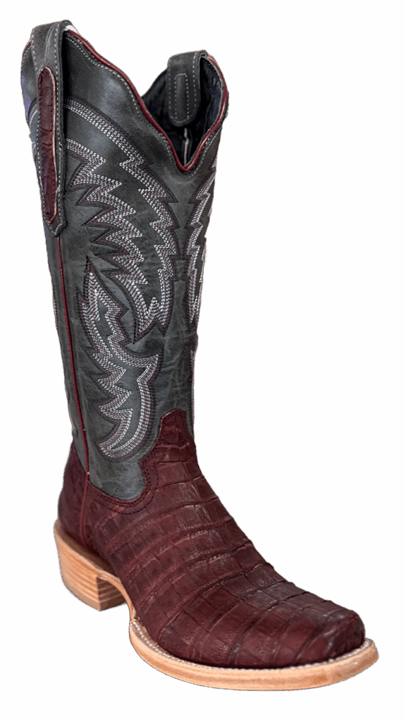 R. Watson Ladies' Nubuck Turquoise Caiman Belly Boots